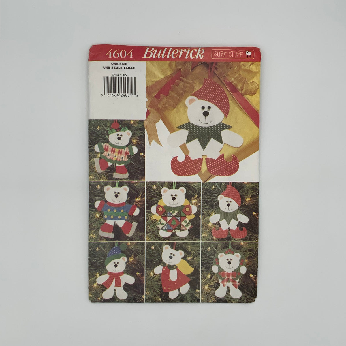Butterick 4604 (1996) Bear Christmas Ornaments - Vintage Uncut Craft P ...