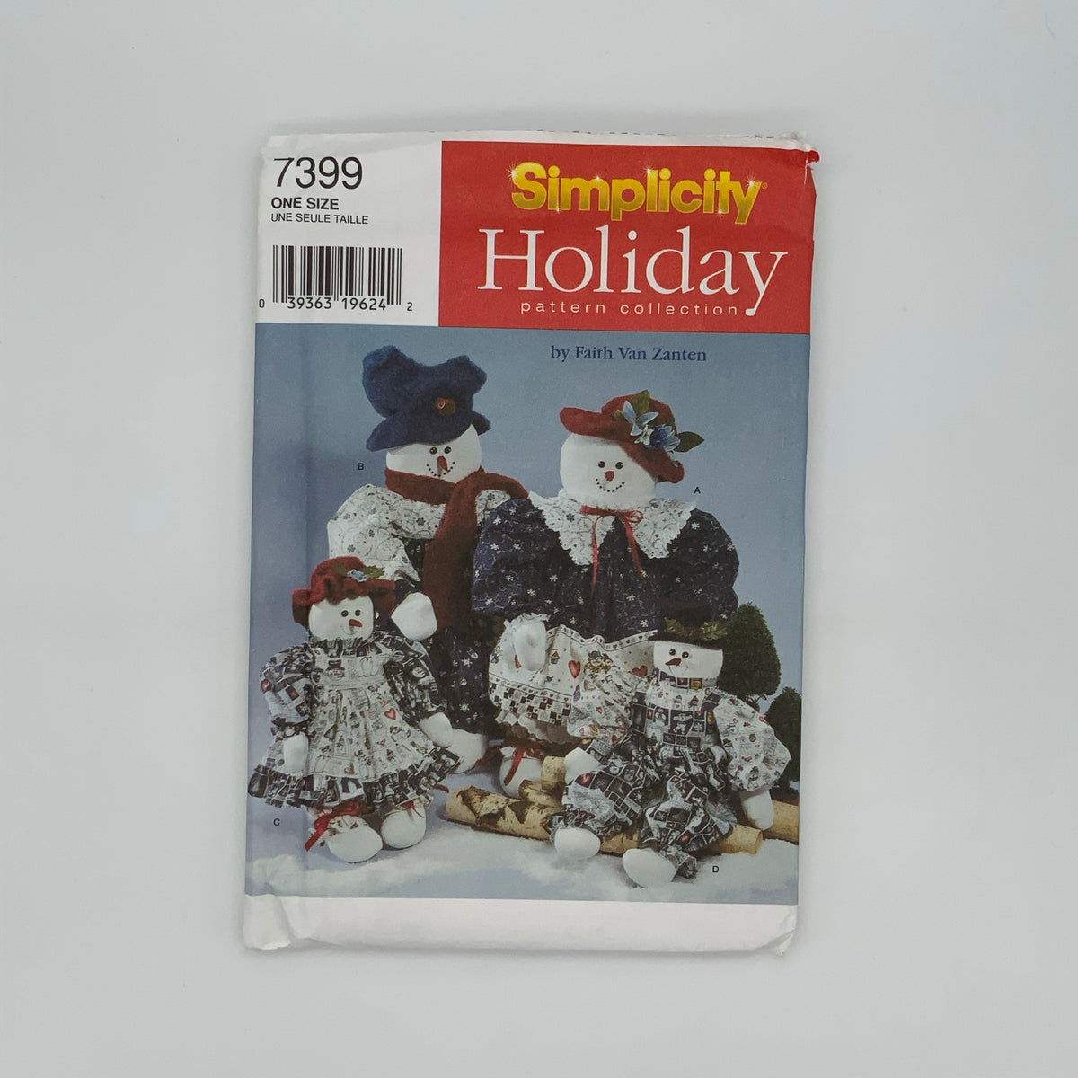 Simplicity 7399 (1996) Snowman Family - Vintage Uncut Craft Pattern ...