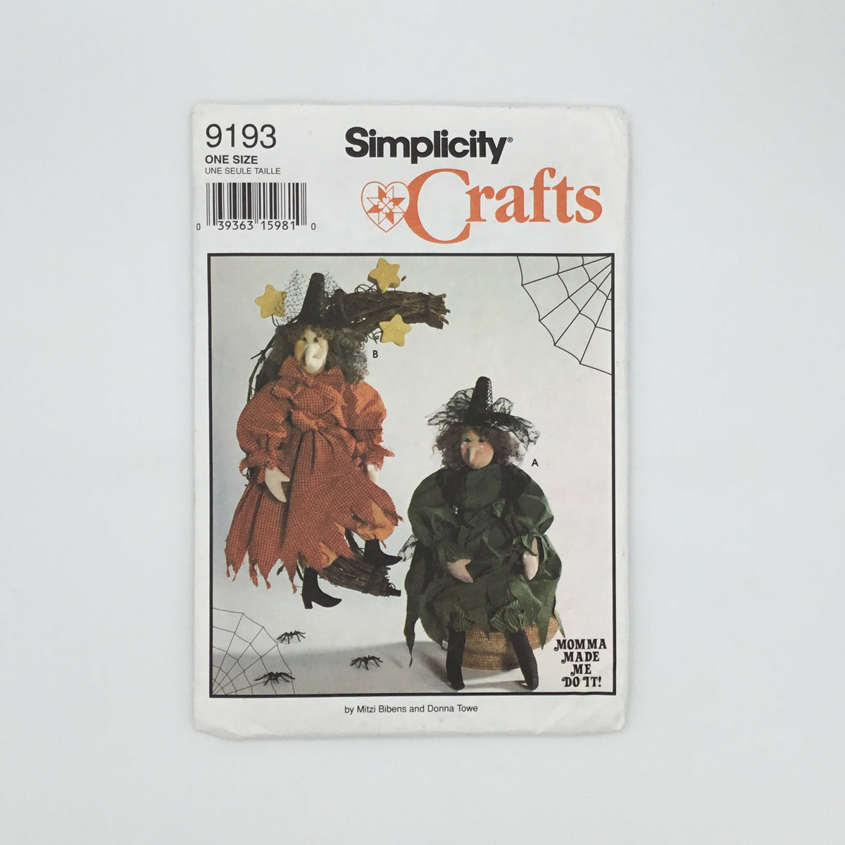 Simplicity 9193 (1994) Witch - Vintage Uncut Doll Pattern – PennsHollow